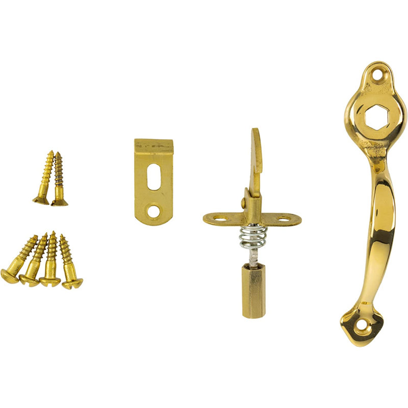 UNIQANTIQ HARDWARE SUPPLY Solid Brass Cabinet Door Pull with Push ...