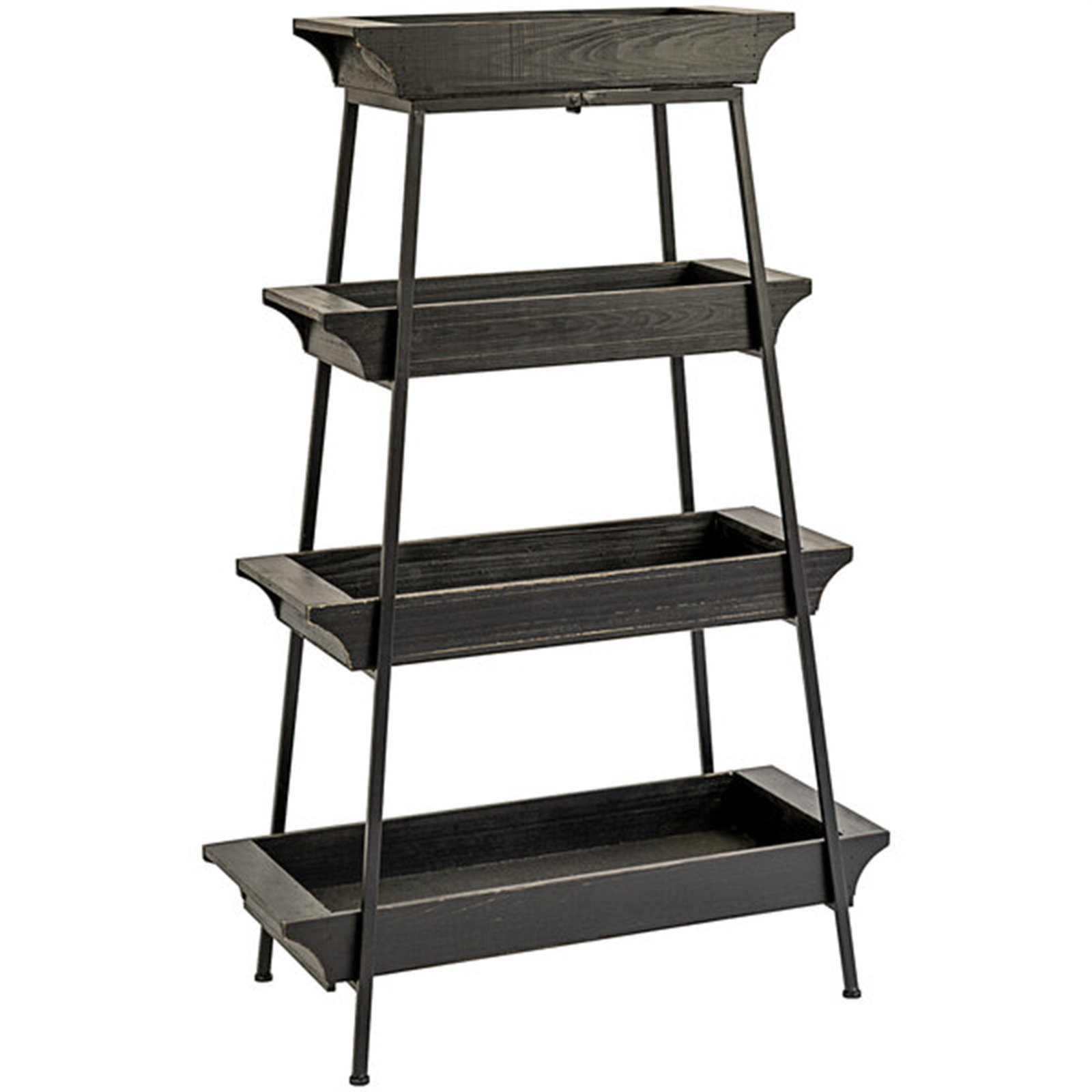 FixtureDisplays Kalalou 28" X 12" X 43 1/2" 4-Tier Wooden Merchandise ...