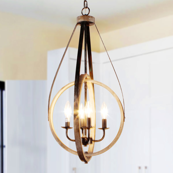 Gracie Oaks Recha 4 - Light Dimmable Globe Chandelier | Wayfair