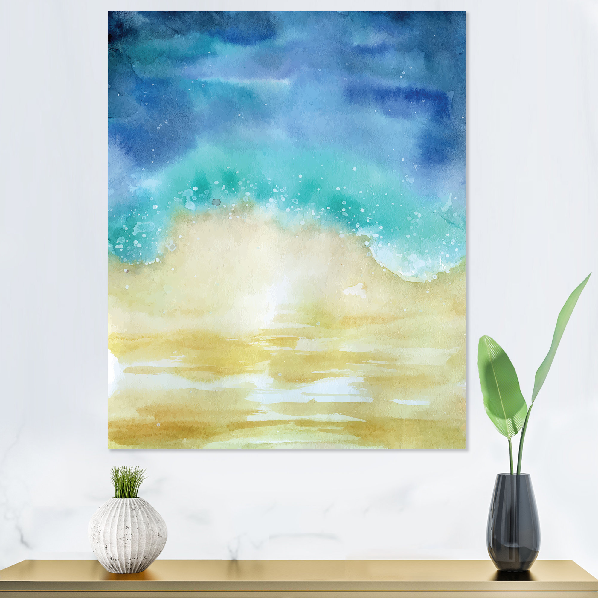 Highland Dunes Abstract Ocean Blue Liquid Art - Nautical & Coastal ...