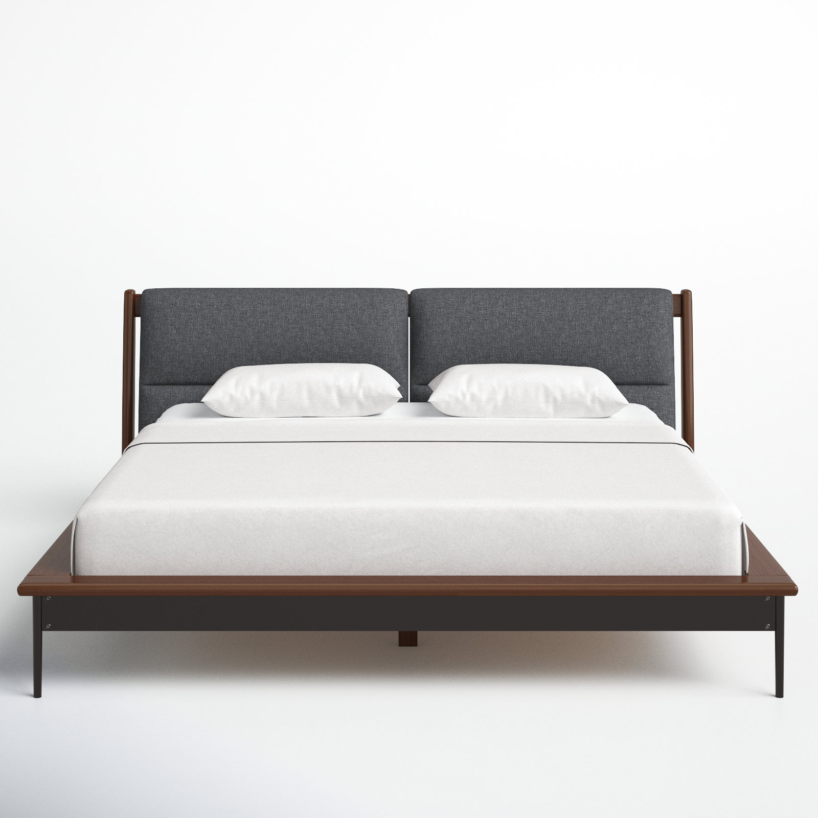 AllModern Raines Solid Wood and Upholstered Low Profile Platform Bed ...