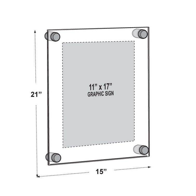 Azar Displays Floating Acrylic Sign Holder | Wayfair