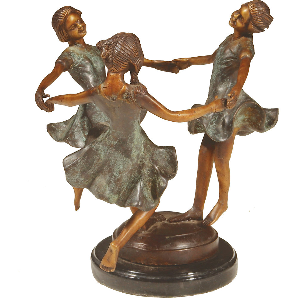 Maitland-Smith Patina Brass Dancing Female Figurine | Wayfair