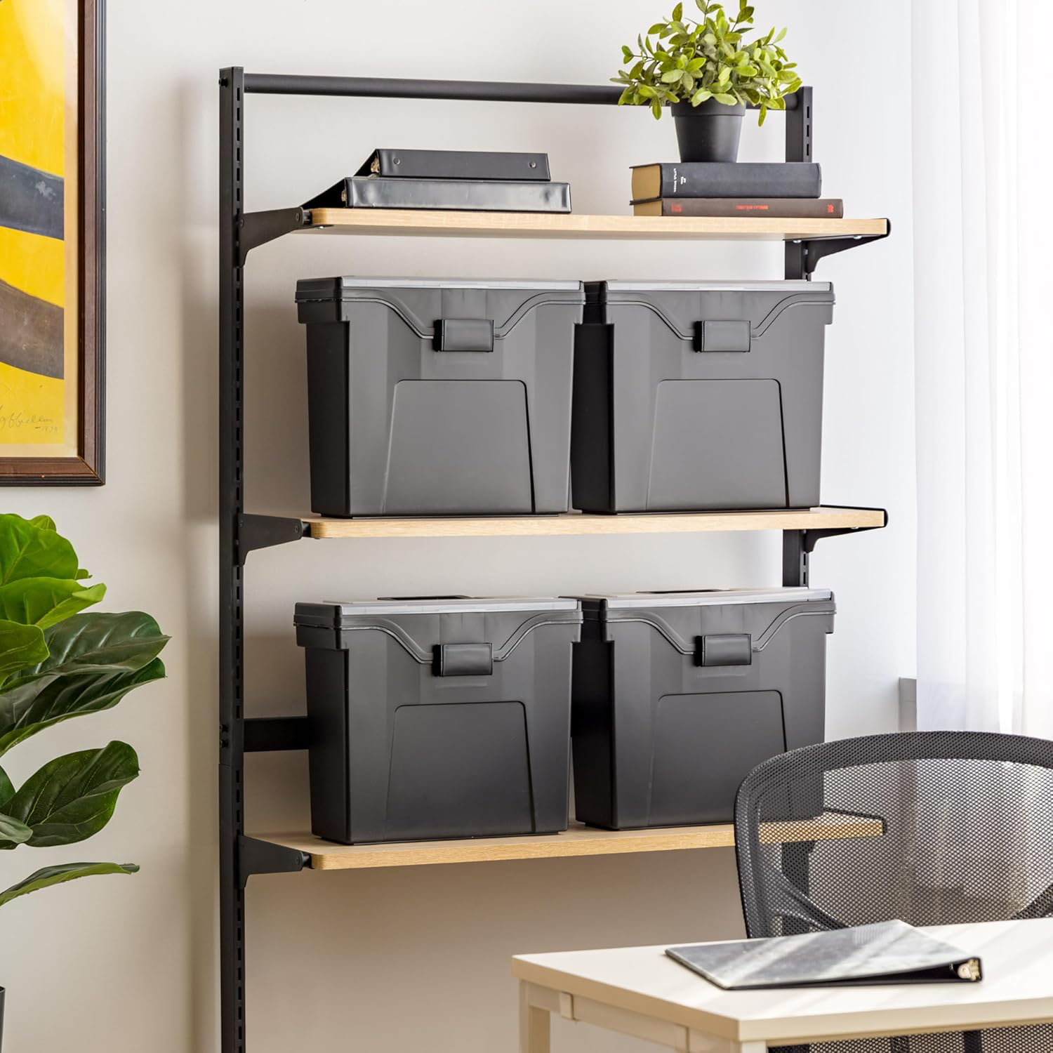 Rebrilliant File Box Slim With Lid File Organizer For Letter File W ...