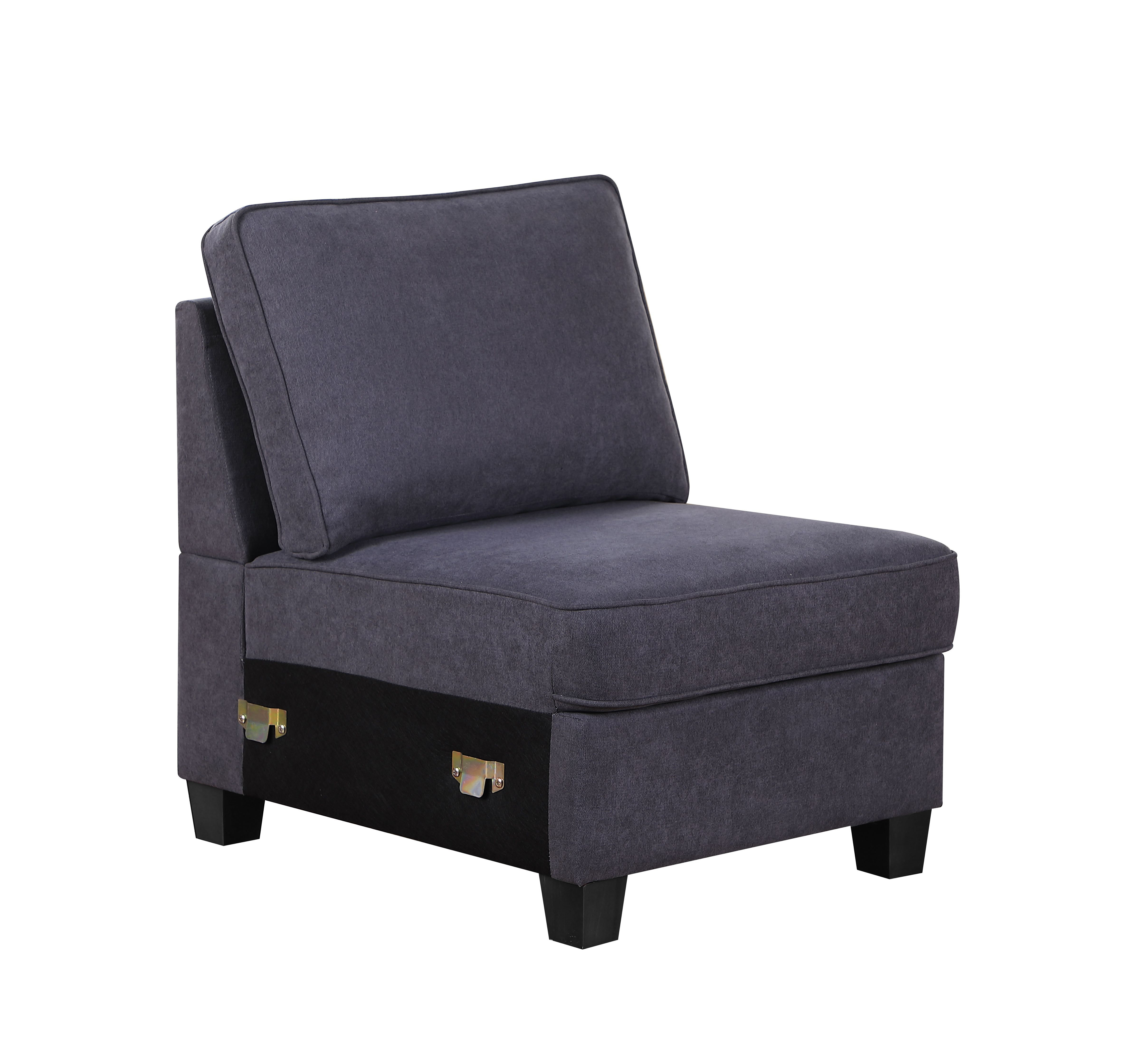 DEVION Furniture 26" W Armless Chair Single Seat Module For Modular ...