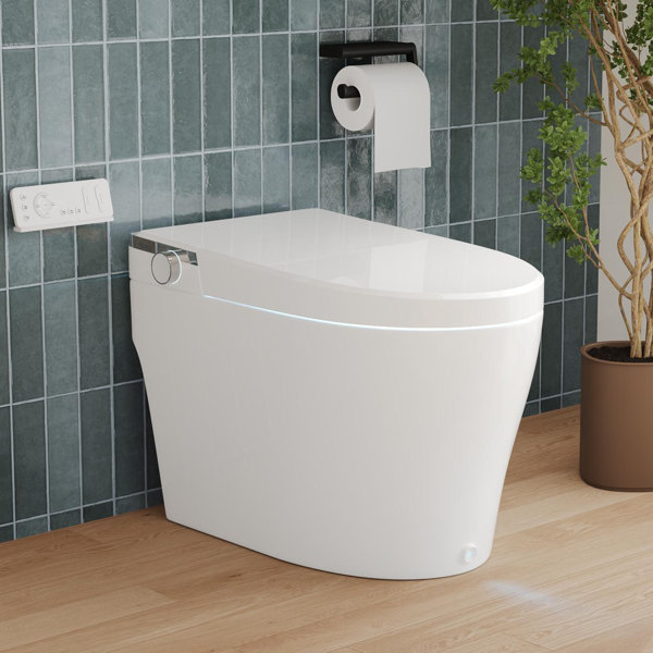 DeerValley Smart Toilet with Bidet Wash Auto Sensor Flush Kick Flush ...