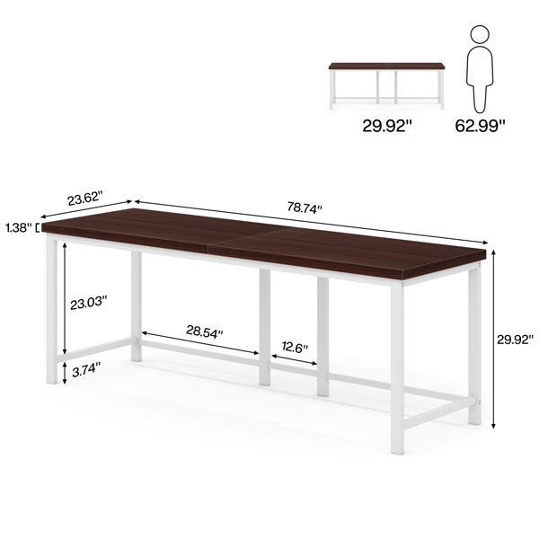 Blue Elephant Jameah 200cm Double Computer Desk, Extra Long 2 Person ...