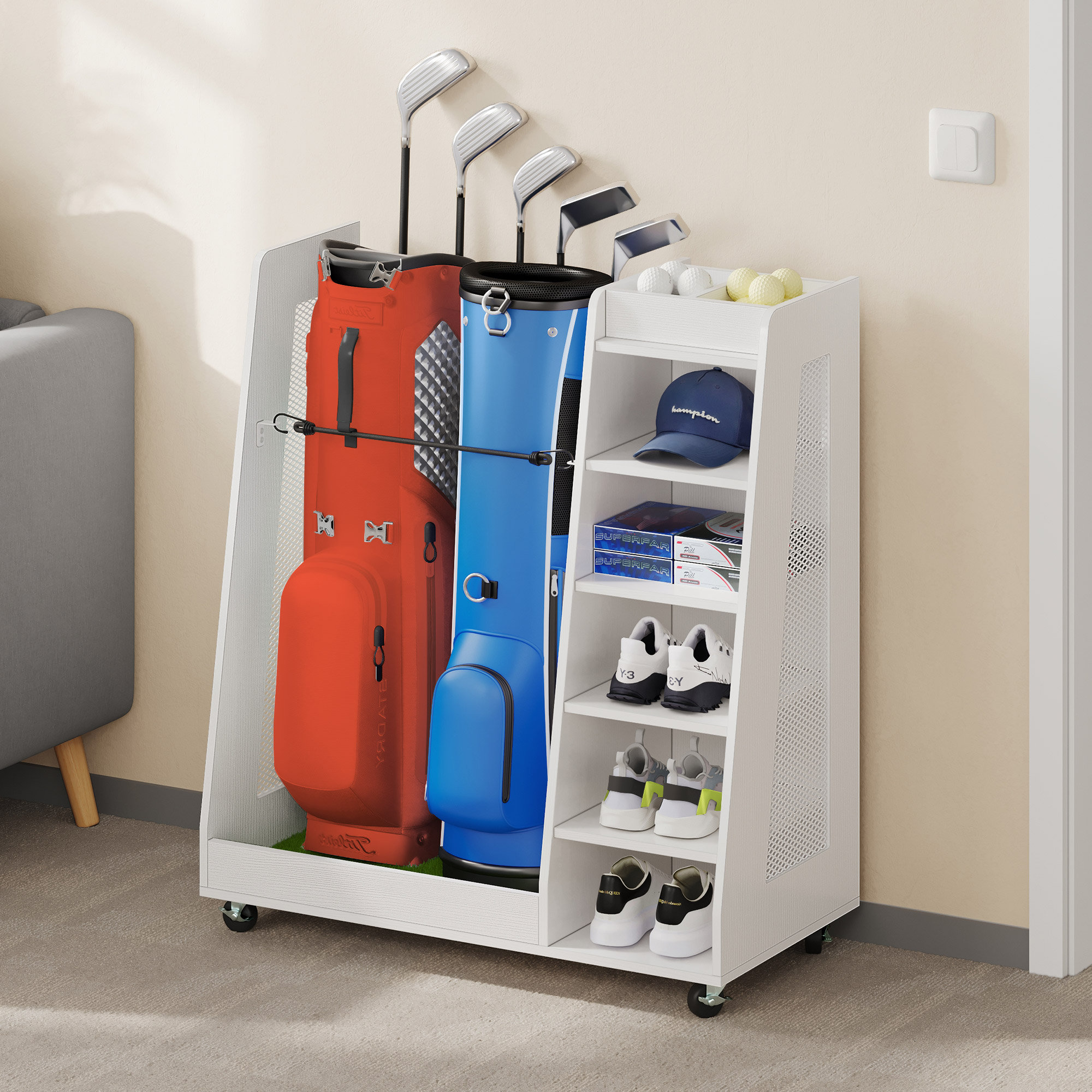 The Twillery Co.® Topeka Wooden Free-standing Multi-Use Sports Rack ...