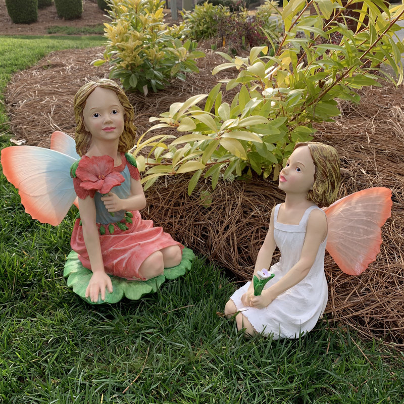 HomeStyles Suffolk Fairy Gabriella with Barrel Planter Garden Statue ...