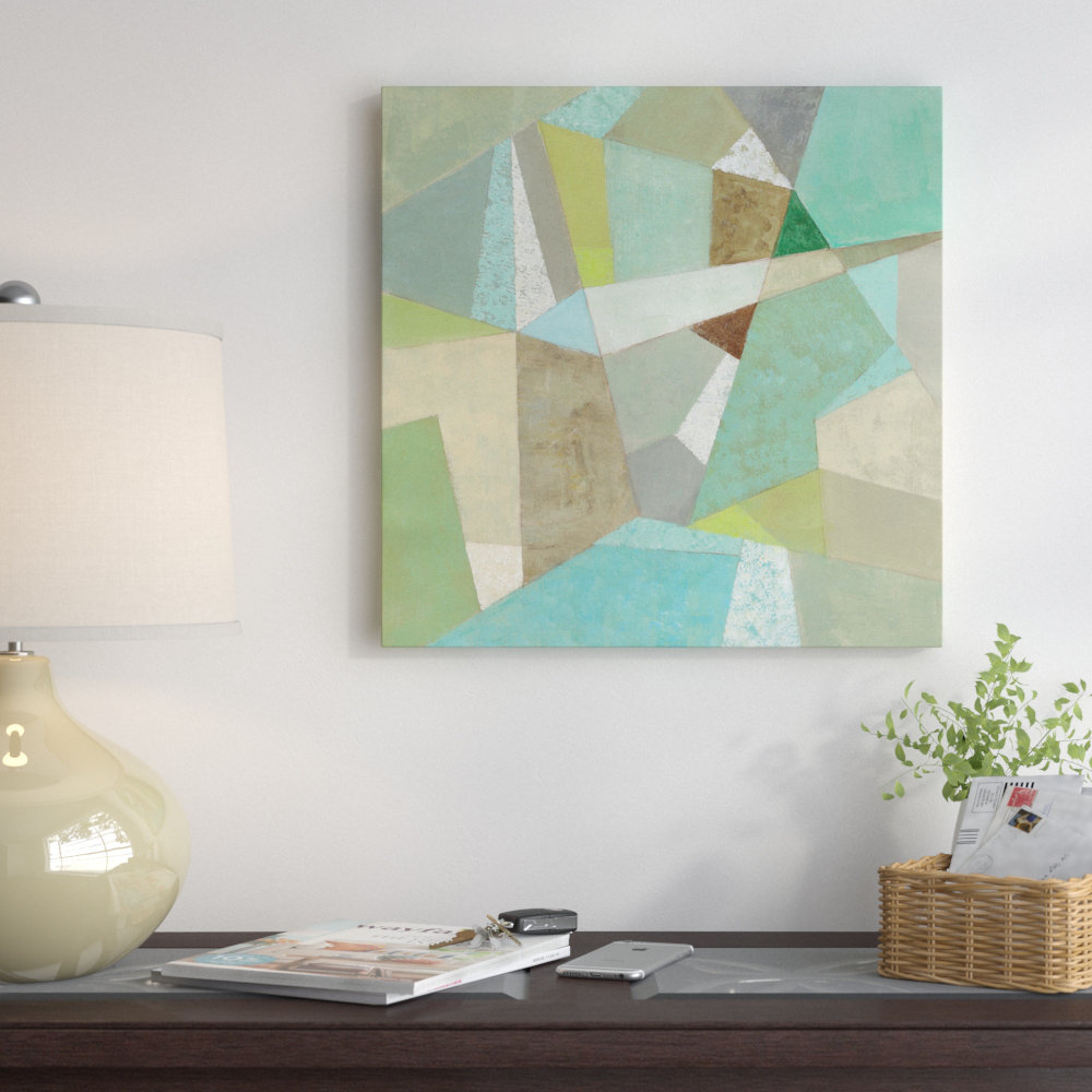 East Urban Home 'Spa Geo Metric' Painting Print on Wrapped Canvas | Wayfair