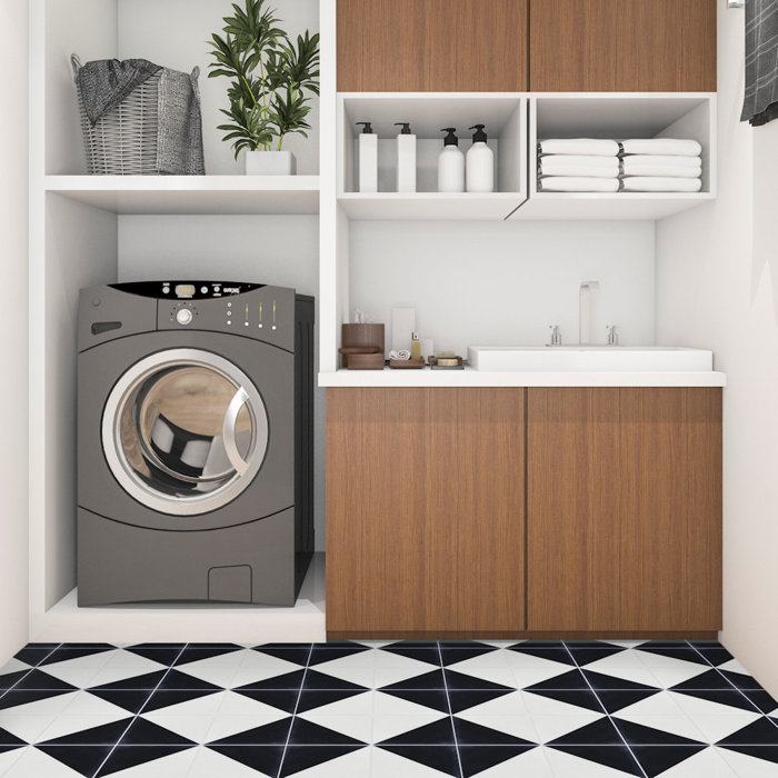 Villa Lagoon Tile Man Overboard 8" x 8" Cement Wall & Floor Tile | Wayfair