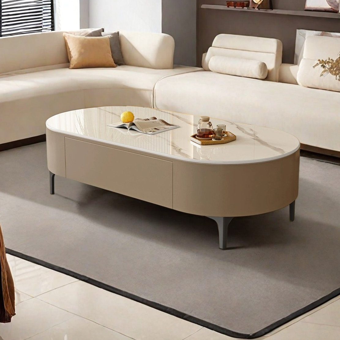 Orxva Galaxy Modern simple elliptical rock table | Wayfair