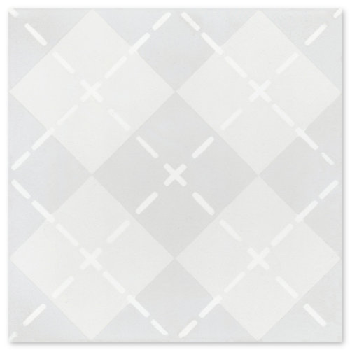 Villa Lagoon Tile Argyle Fog 8" x 8" Cement Patterned Wall & Floor Tile ...
