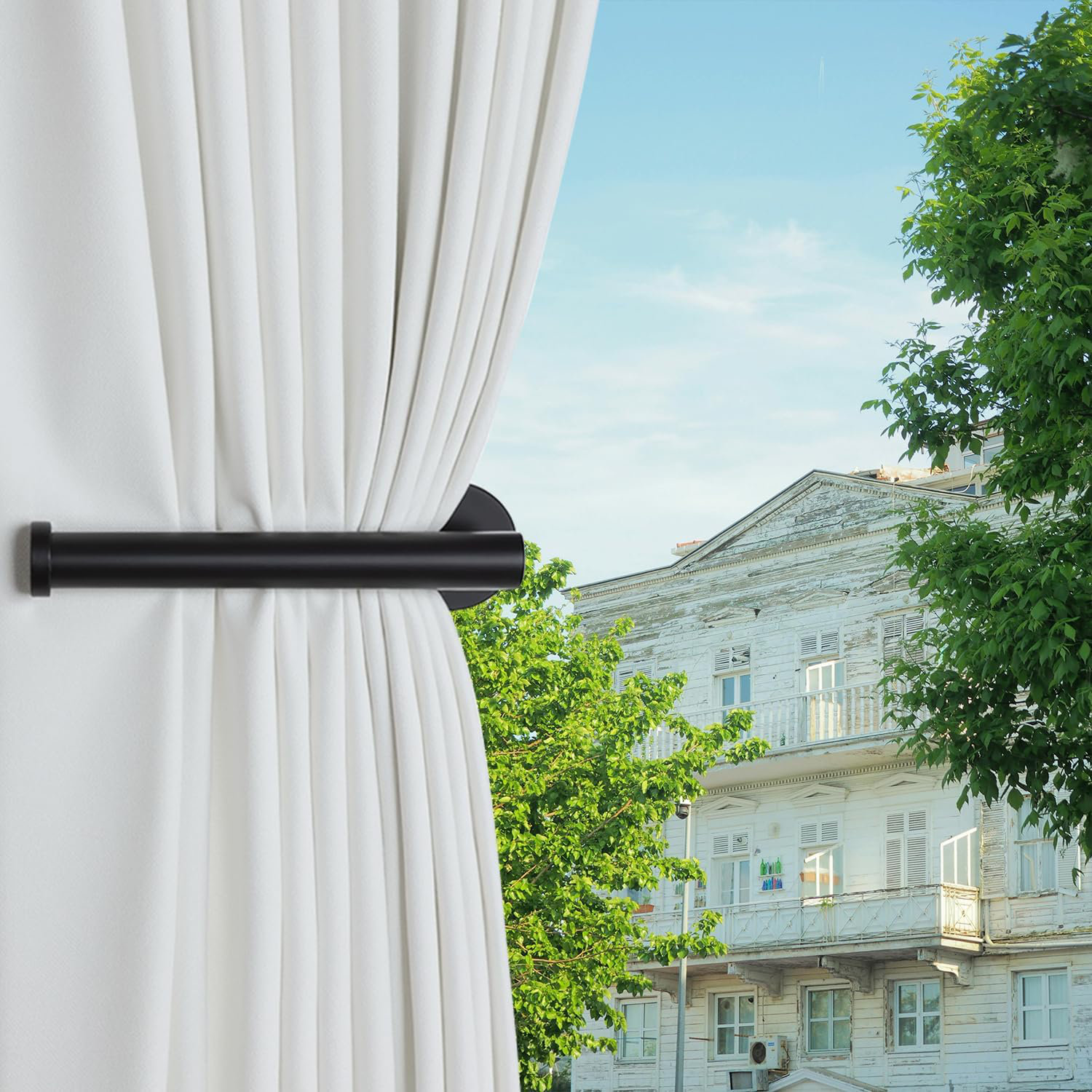 Latitude Run® 4Pcs Curtain Holdbacks,304 Stainless Steels, Black | Wayfair
