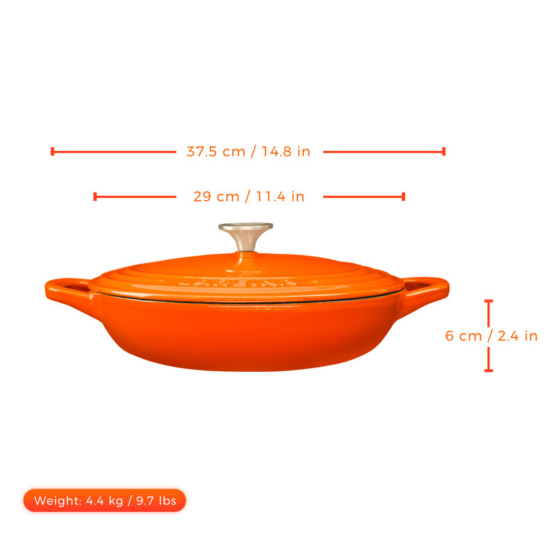 Lareina Enameled Cast Iron Braiser with Lid and Dual Handles | Wayfair