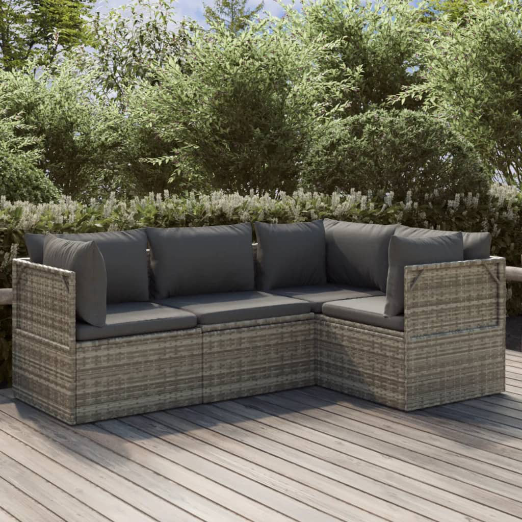 Ebern Designs Cerell Rattan Wicker 4 - Person Seating Group with ...
