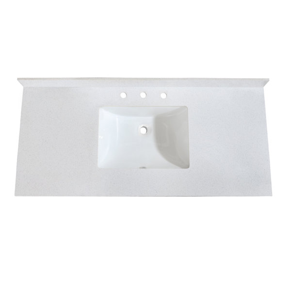 PROOX 60'' Quartz Single Bathroom Vanity Top in White with Sink | Wayfair