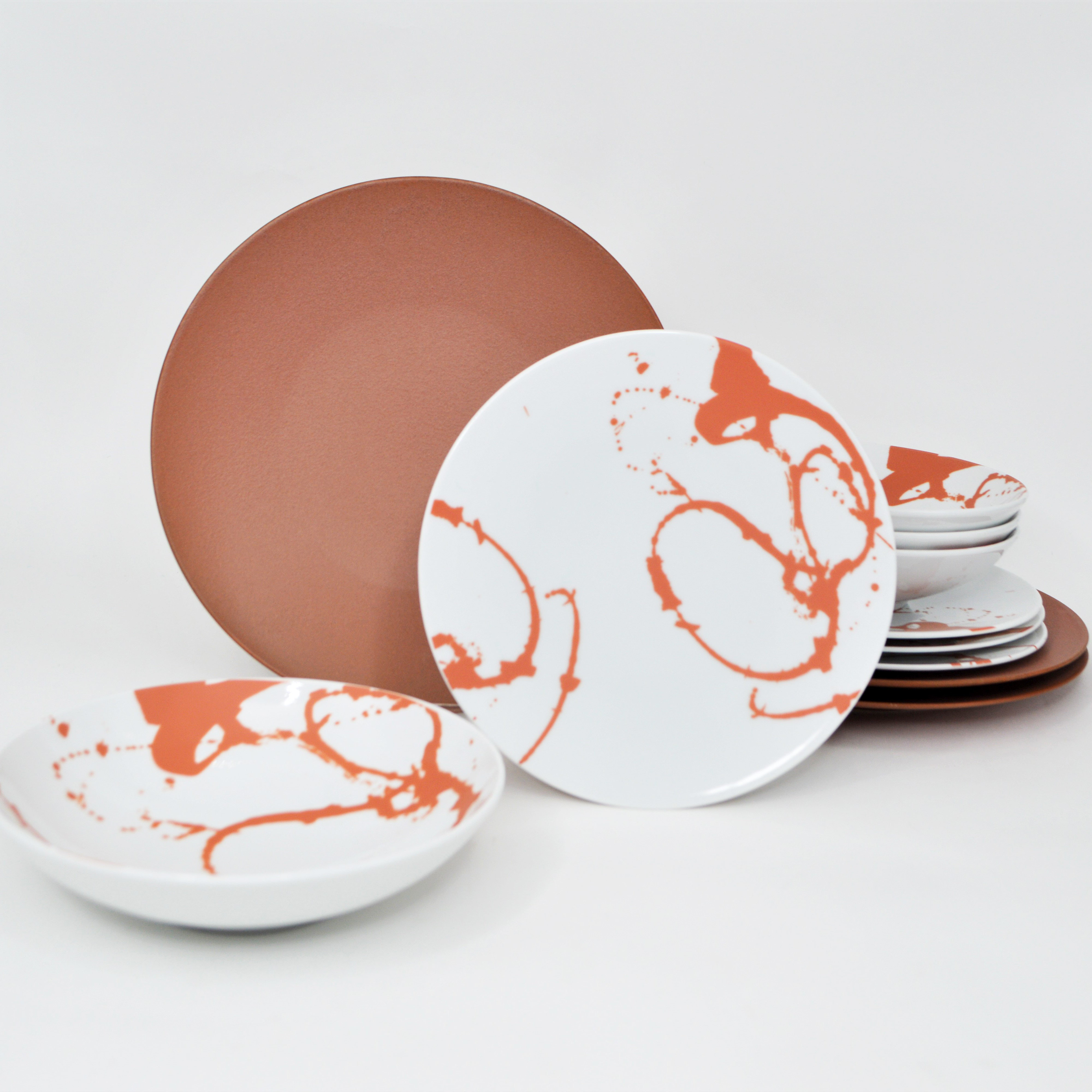 Euro Ceramica Nile 12 Piece Dinnerware Set in Rosetta Red | Wayfair