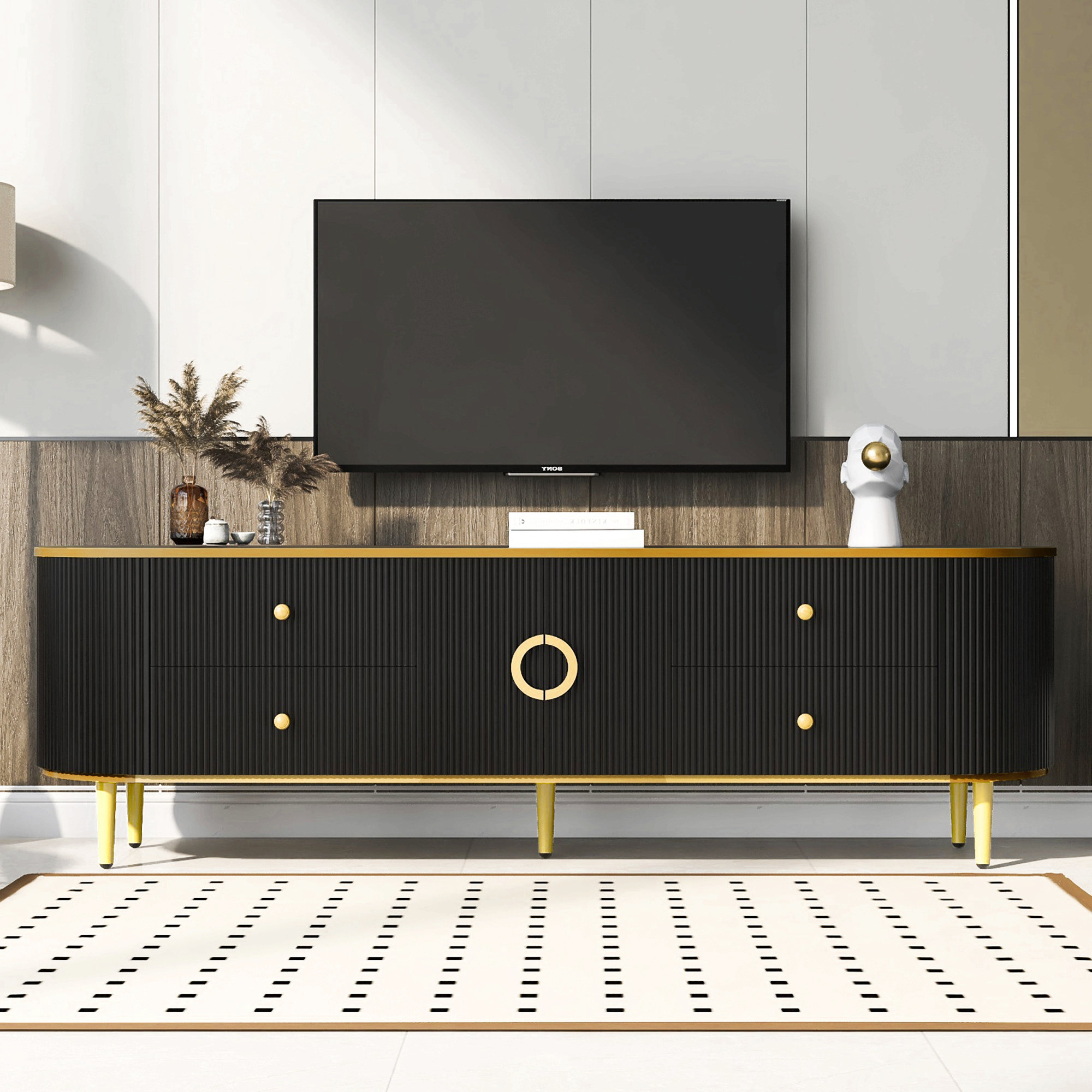 Mercer41 Modern Tv Stand For Tvs Up To 80 Inches, Entertainment Center ...