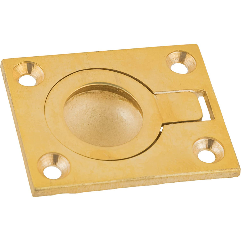 UNIQANTIQ HARDWARE SUPPLY Cast Brass Flush Mount Ring Drawer Pull | Wayfair