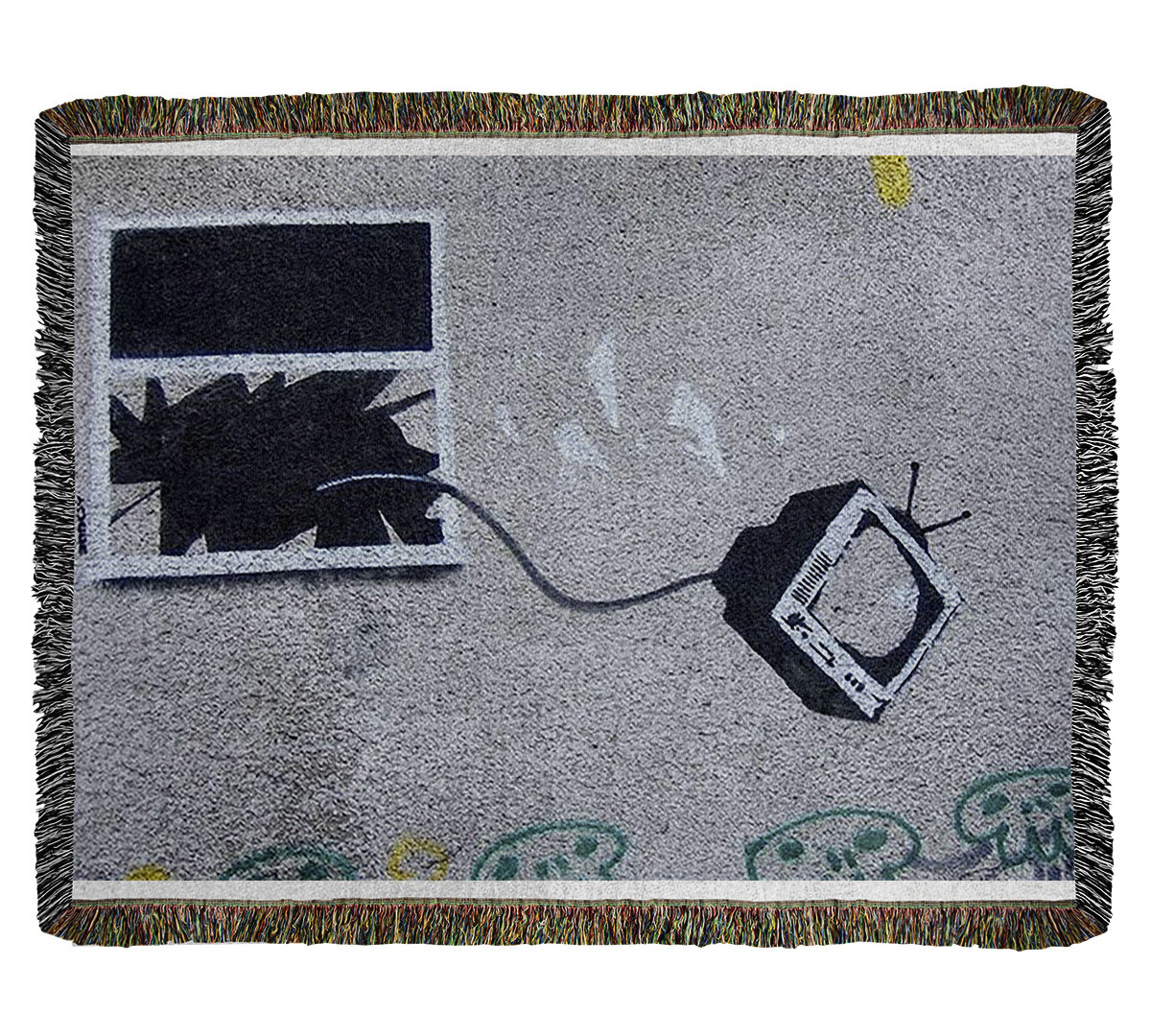 ArtVerse TV Through Window Cotton Throw | Wayfair