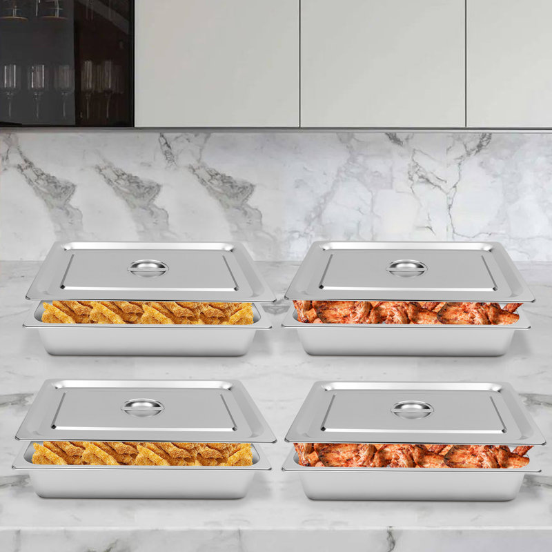 DALELEE 4" Stainless Steel Food Pans With Lid & Reviews | Wayfair