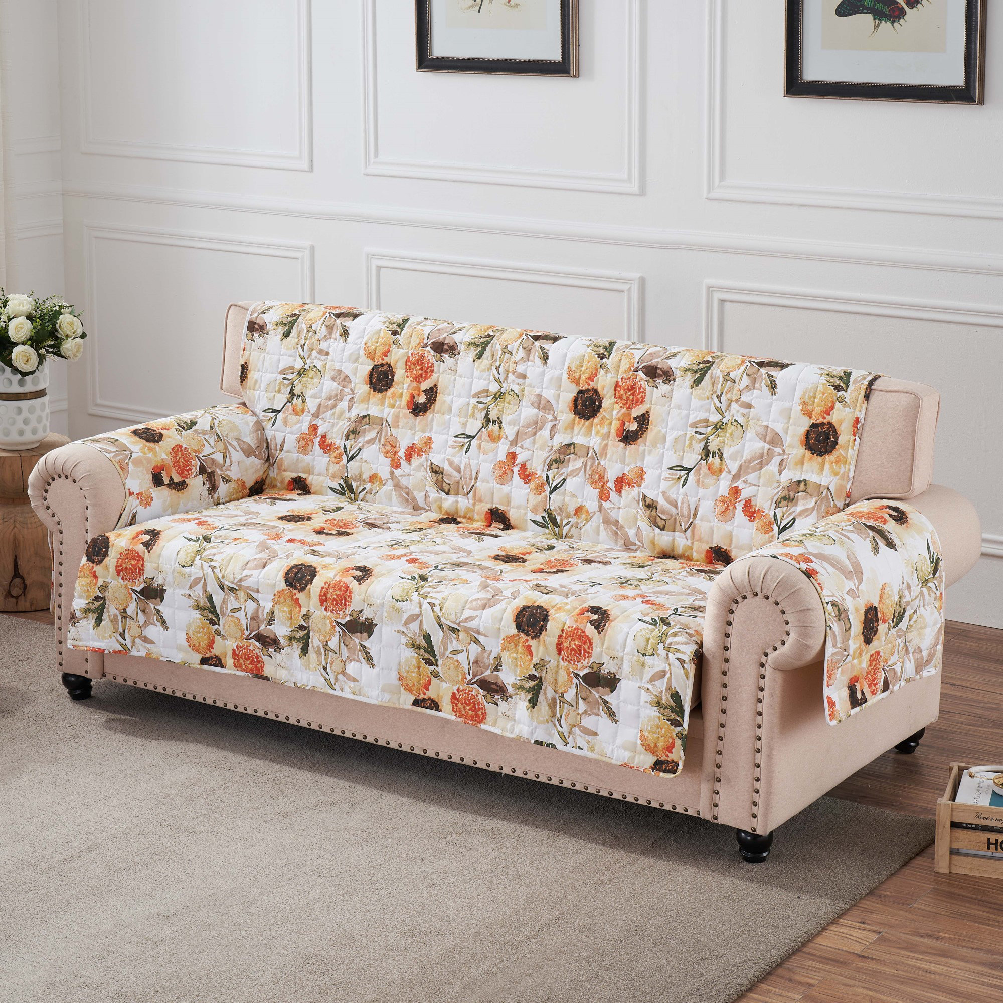 Greenland Home Fashions Somerset Sunflower Checker Quilted Reversible ...