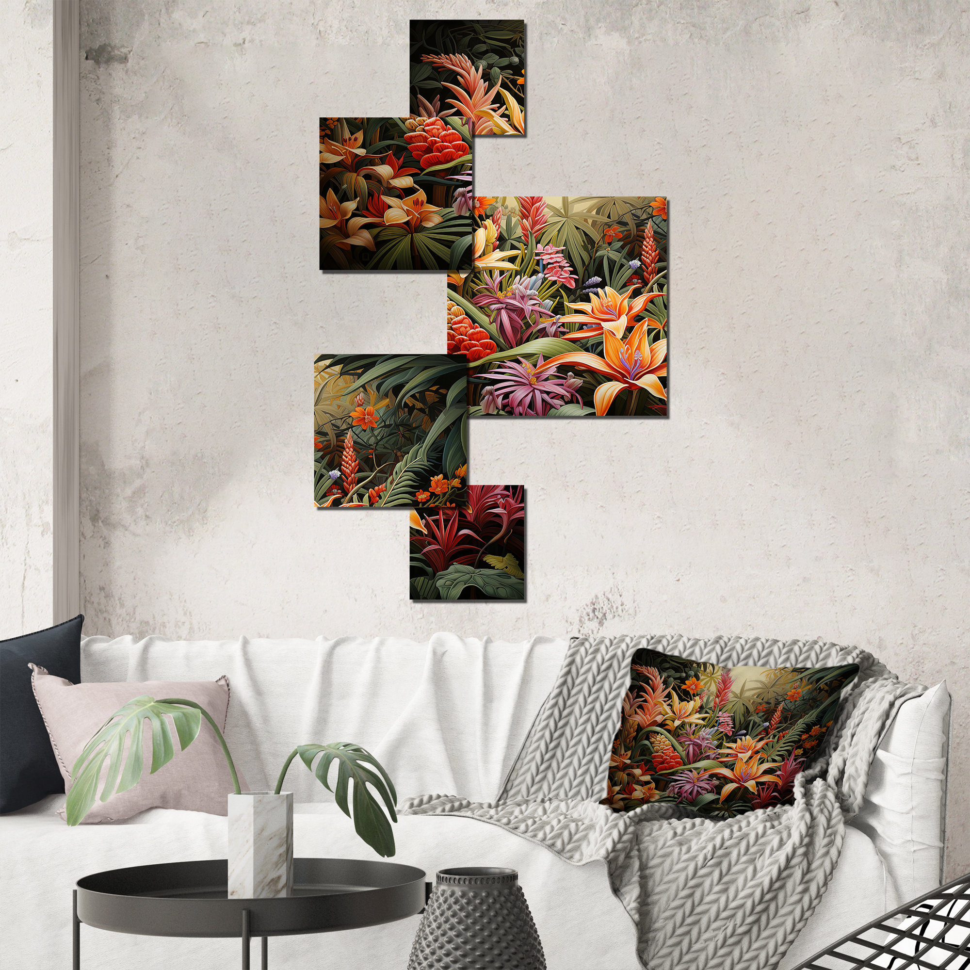 Bay Isle Home™ Vintage Jungle Plants 1 - Jungle Square Wall Art Set Of 5 - Wayfair Canada
