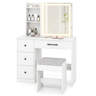 Latitude Run® Vanity Desk with Sliding Mirror and Lights Makeup Table ...
