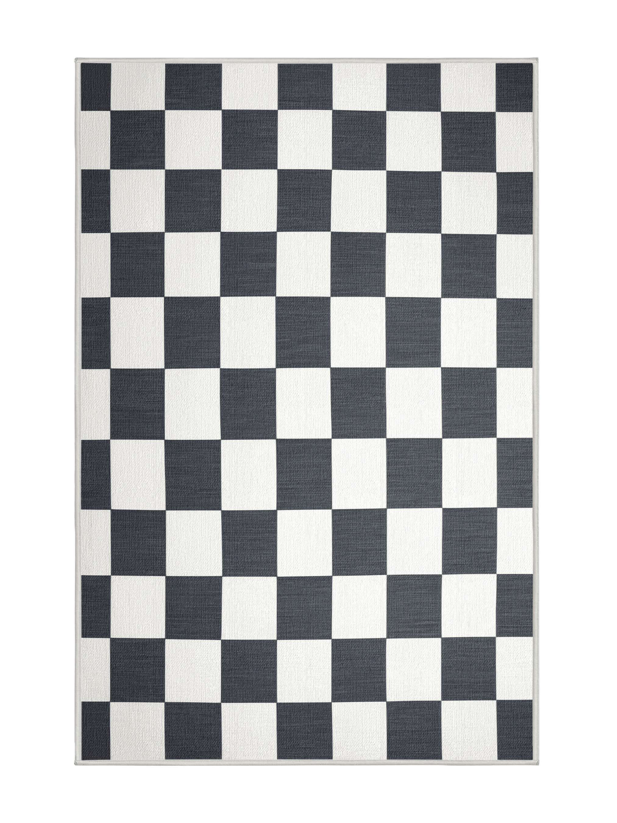Latitude Run® Machine Washable Checkered White Area Rug | Wayfair