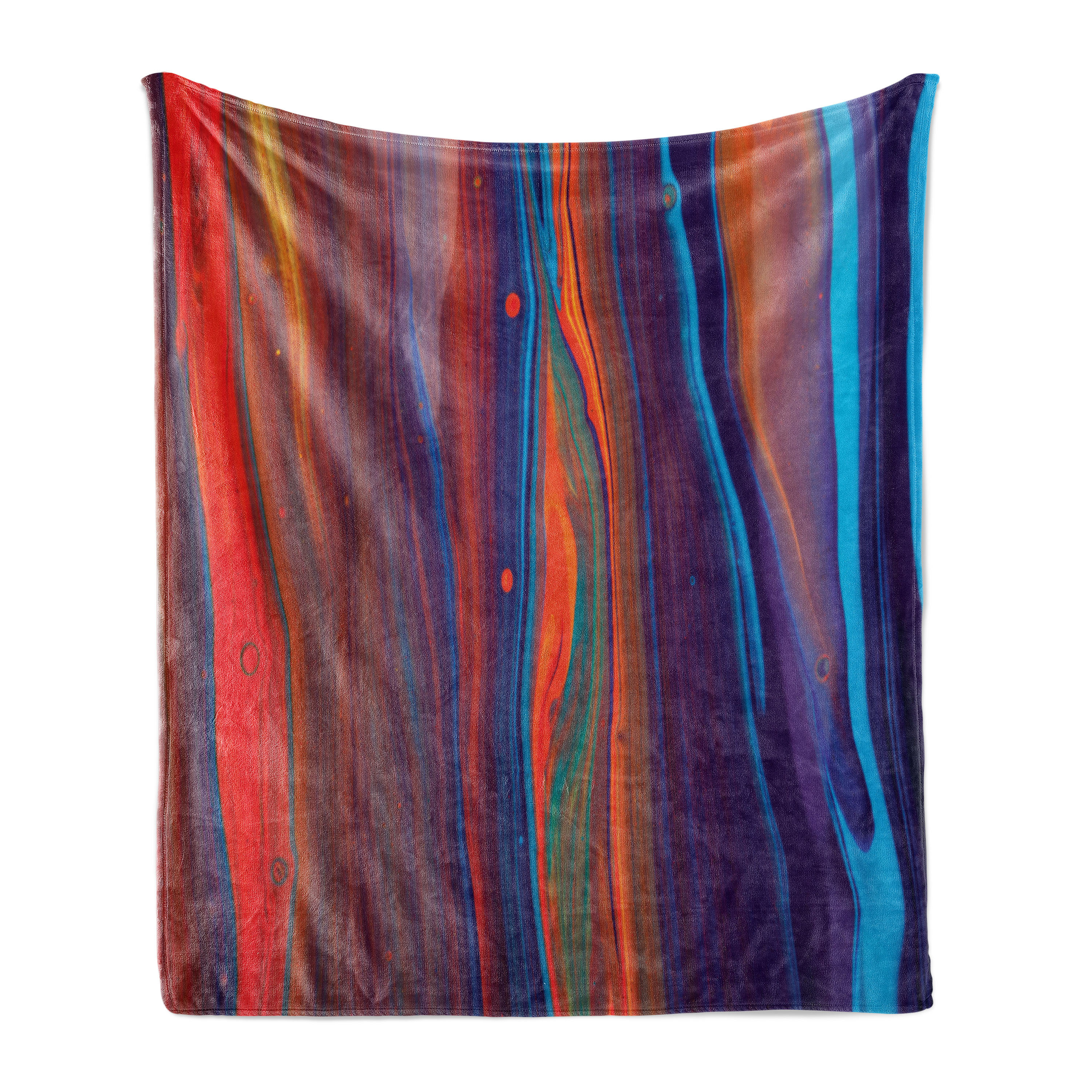 Ambesonne Colorful Fleece Throw Blanket Close up of Oil Painting ...