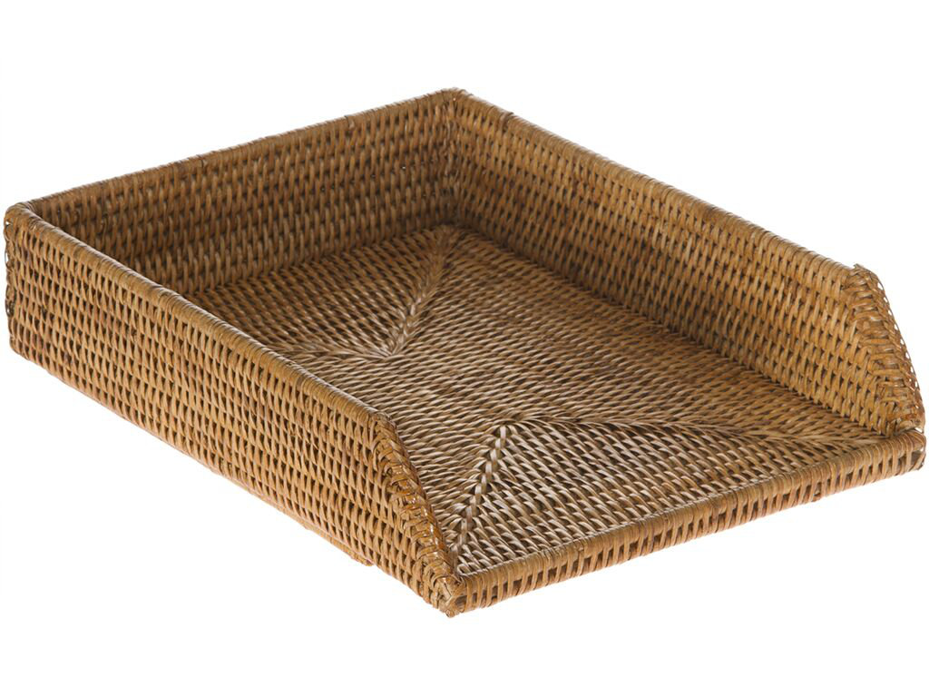 Beachcrest Home™ Everard Handwoven Rattan Stackable Paper Organizer ...