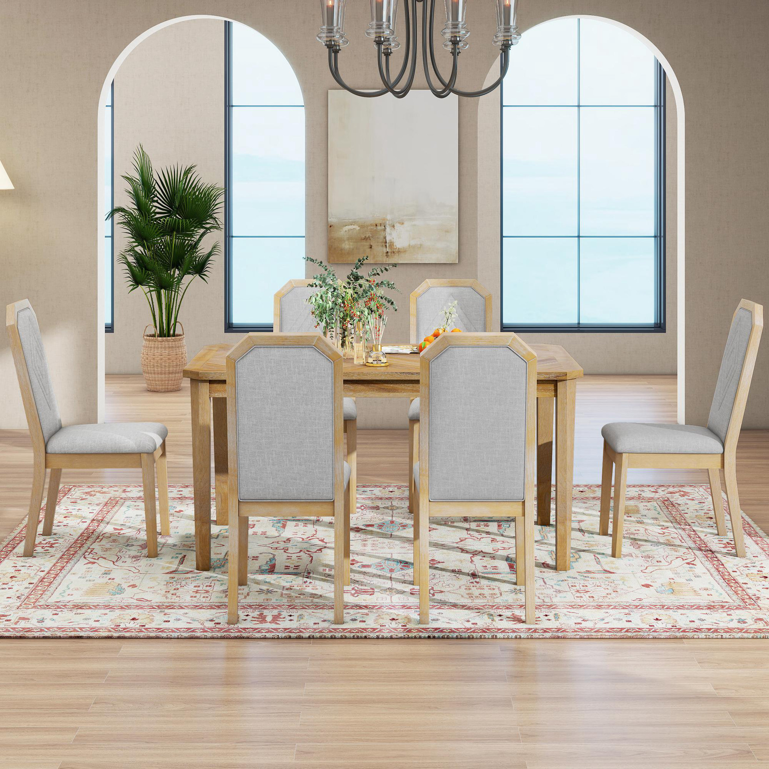 One Allium Way 7 Piece Rustic Dining Set - Wayfair Canada