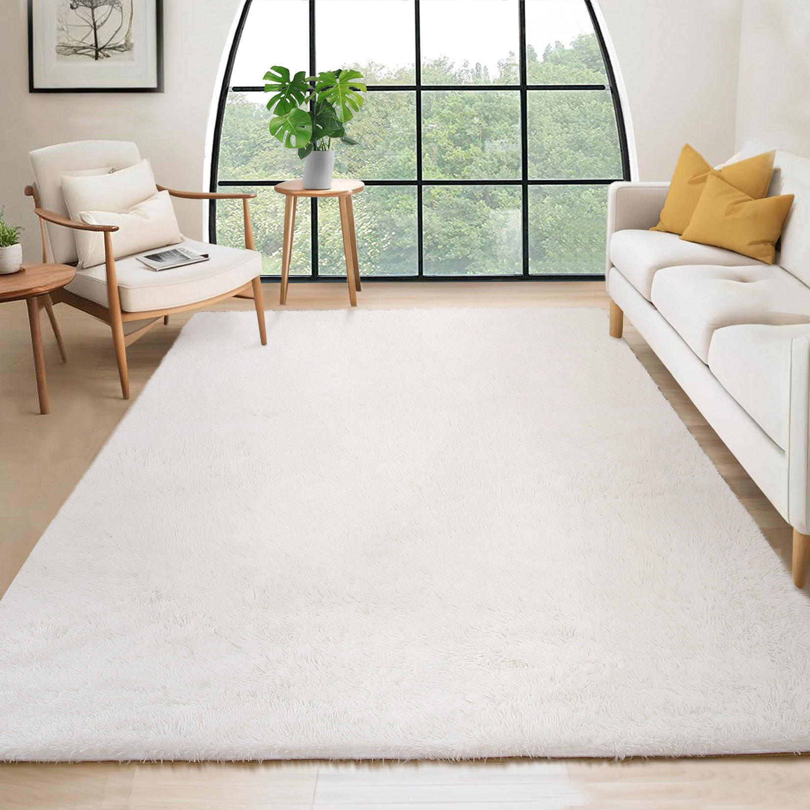 Mercer41 Shag Area Rugs Tie-Dyed Plush Fuzzy Rugs for Living Room ...