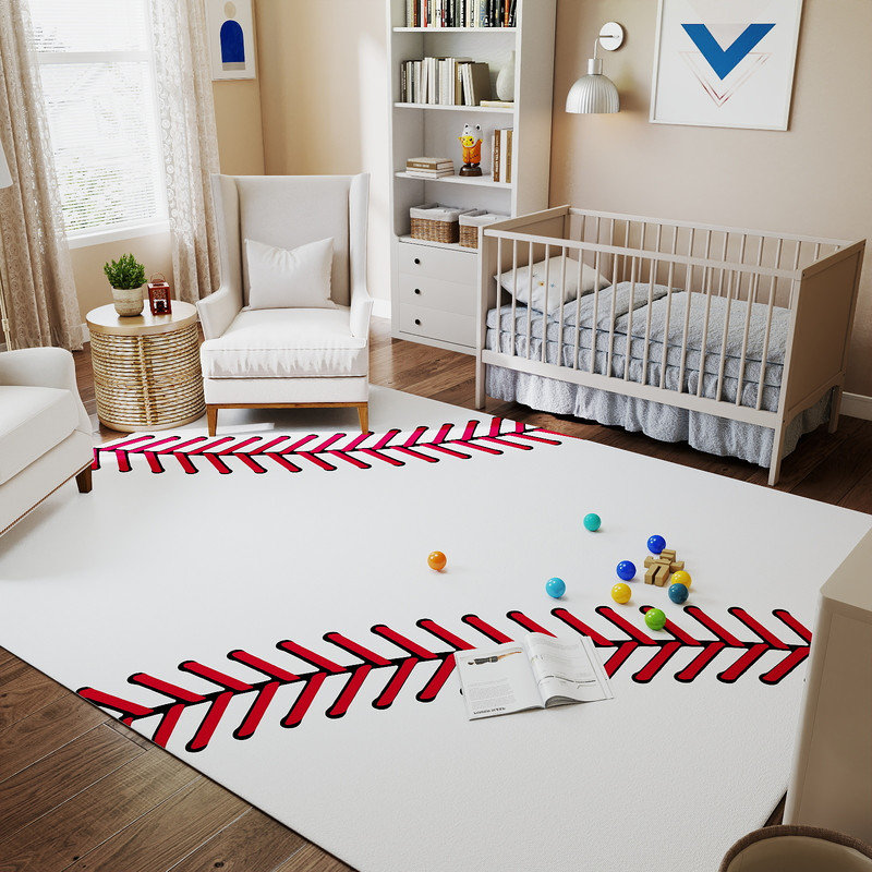 Mason & Marbles Kids Carpet Playmat Rug with Non-Slip Backing Baseball ...