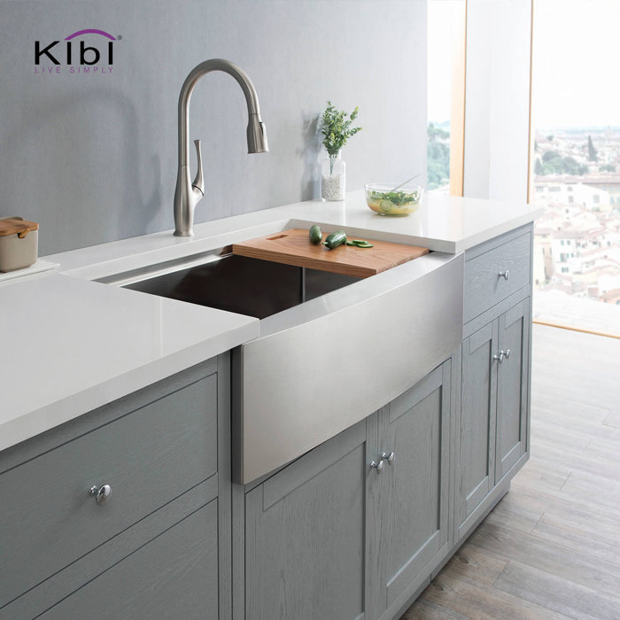 KIBI USA 36'' L Single Bowl Stainless Steel Kitchen Sink & Reviews ...
