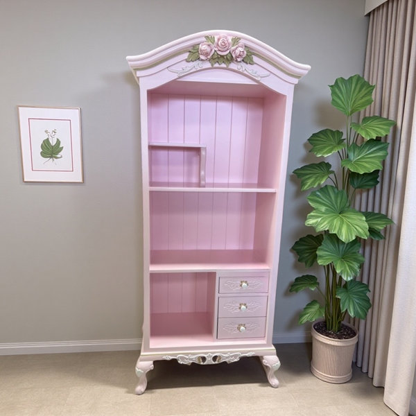 marlao French Retro Solid Wood Carved Display Cabinet | Wayfair