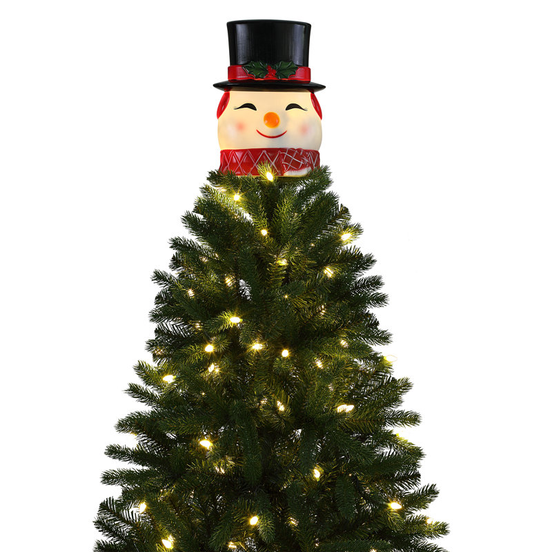 Mr. Christmas 12 in. Blow Mold Lit Tree Topper - Snowman | Wayfair