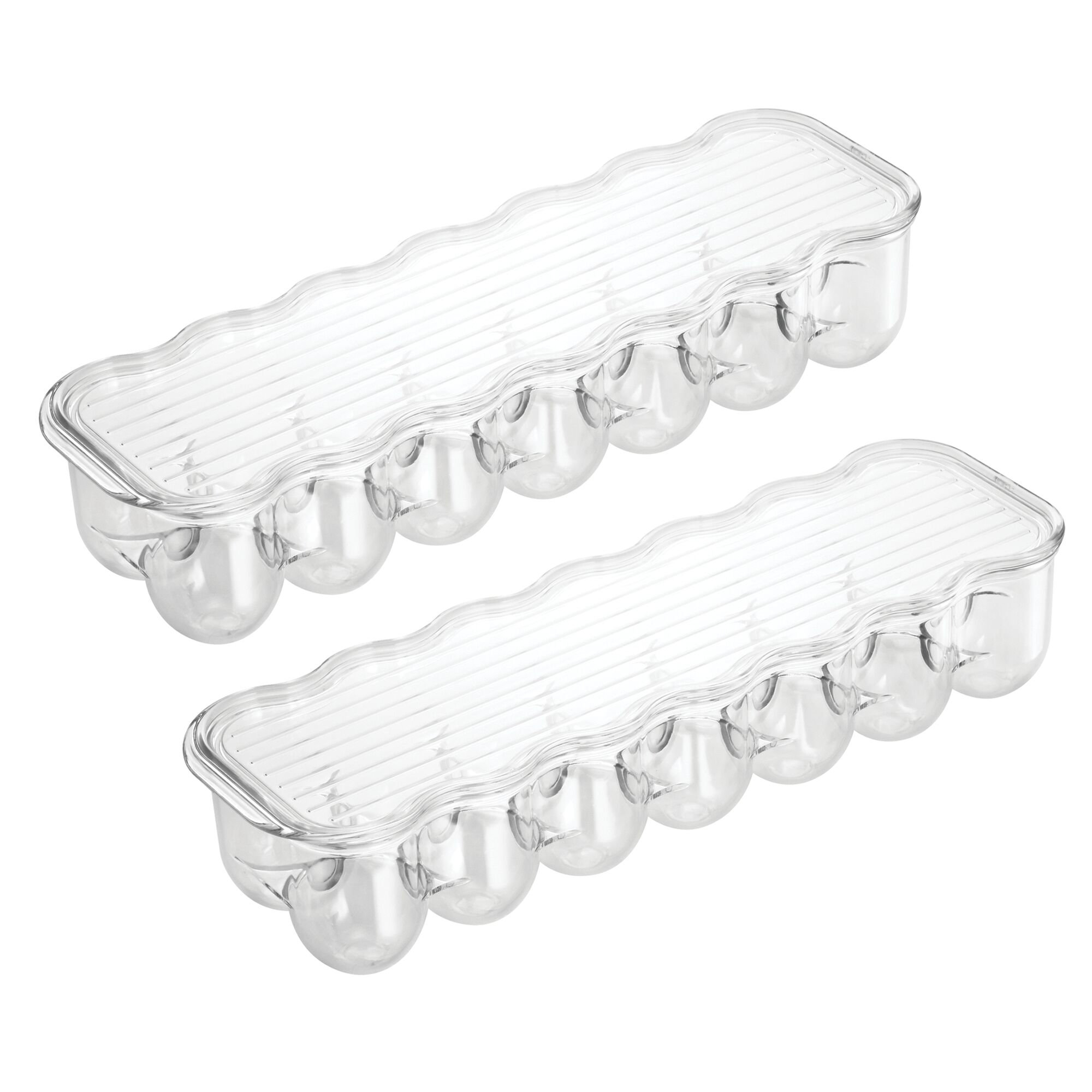 iDesign Plastic Egg Holder with Lid and Handle for 14 Eggs - Stackable ...