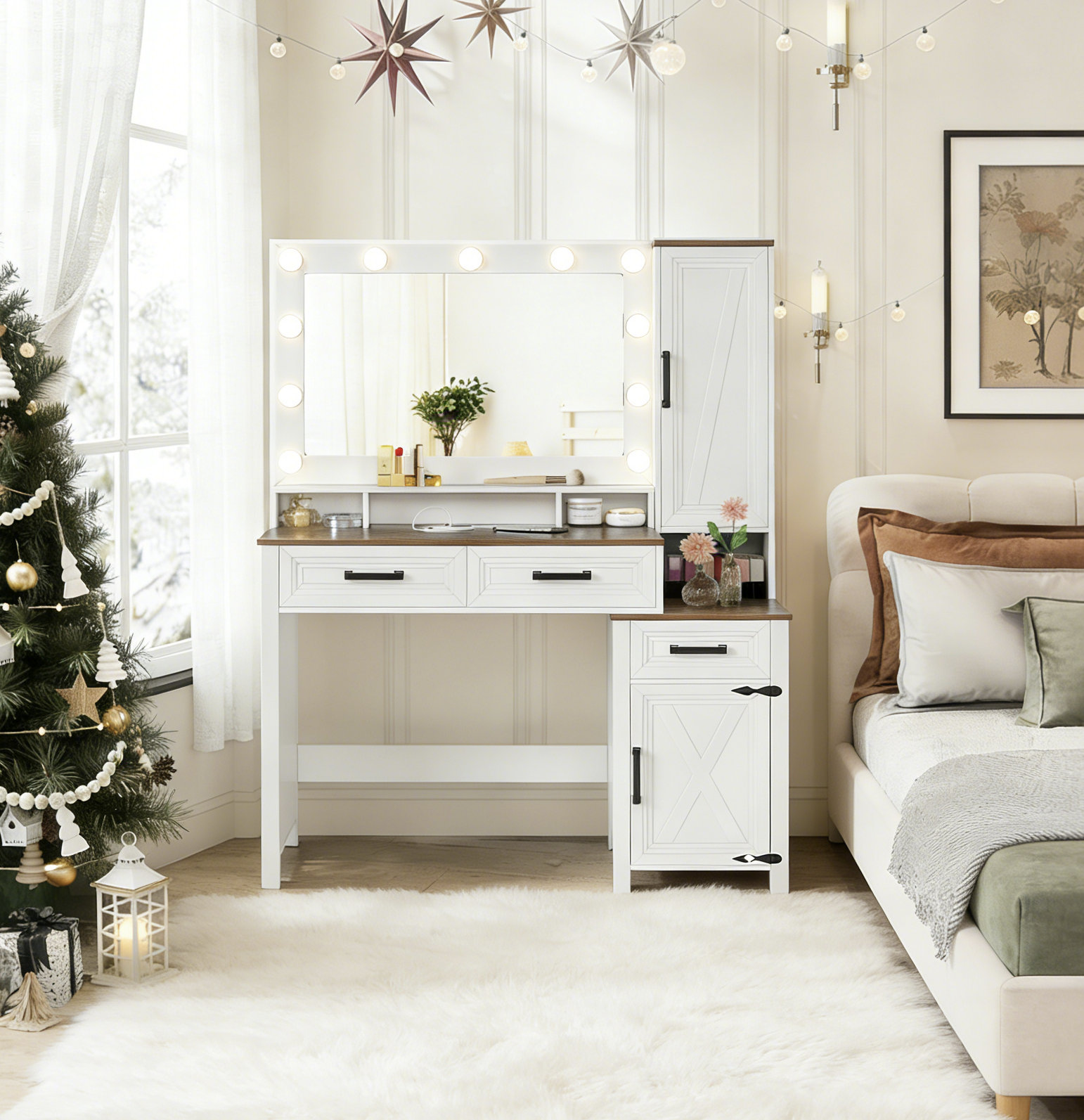 Ophelia & Co. Makeup Vanity Whit Led Light - Wayfair Canada