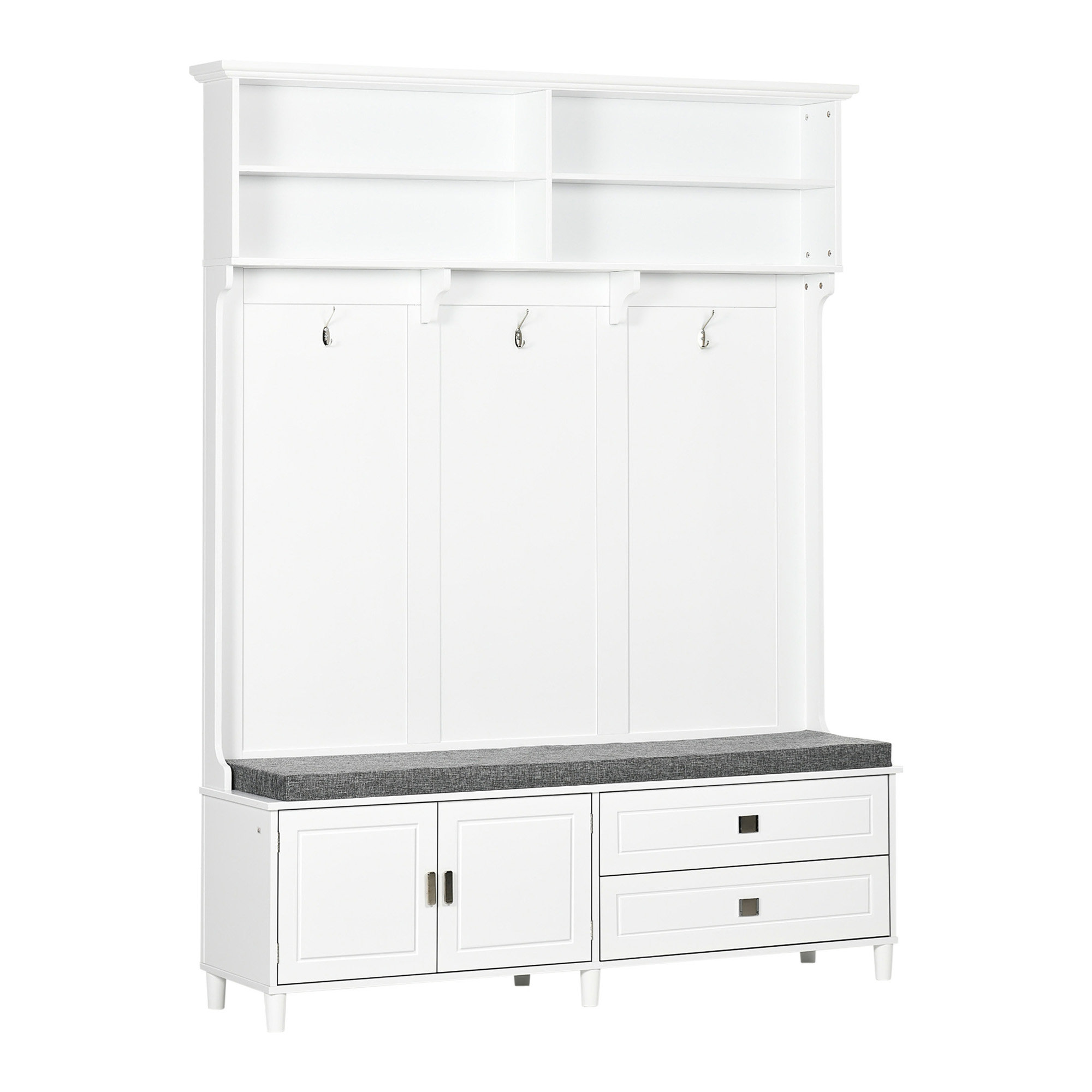 LIYU Hall Tree with Storage Bench, Entryway Bench with Coat Rack ...