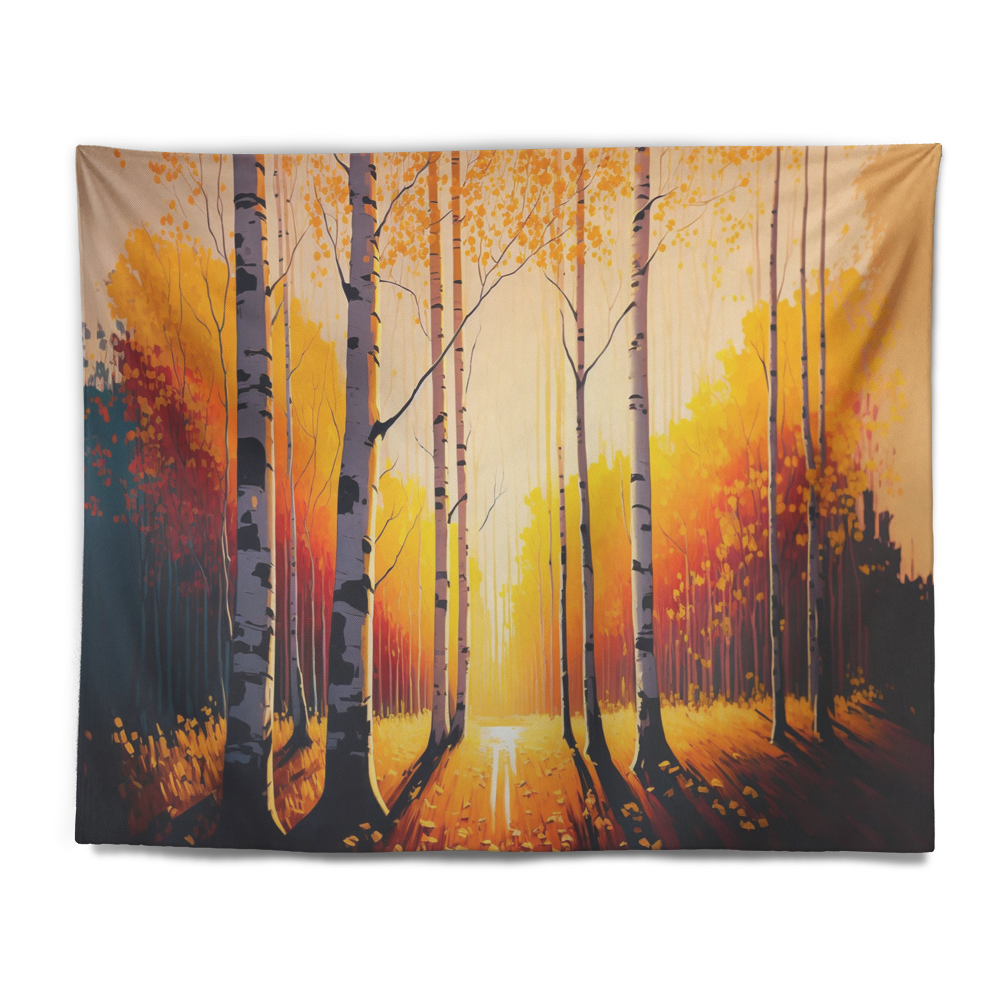 Millwood Pines Polyester Golden Hour Birch Trees V Tapestry with ...