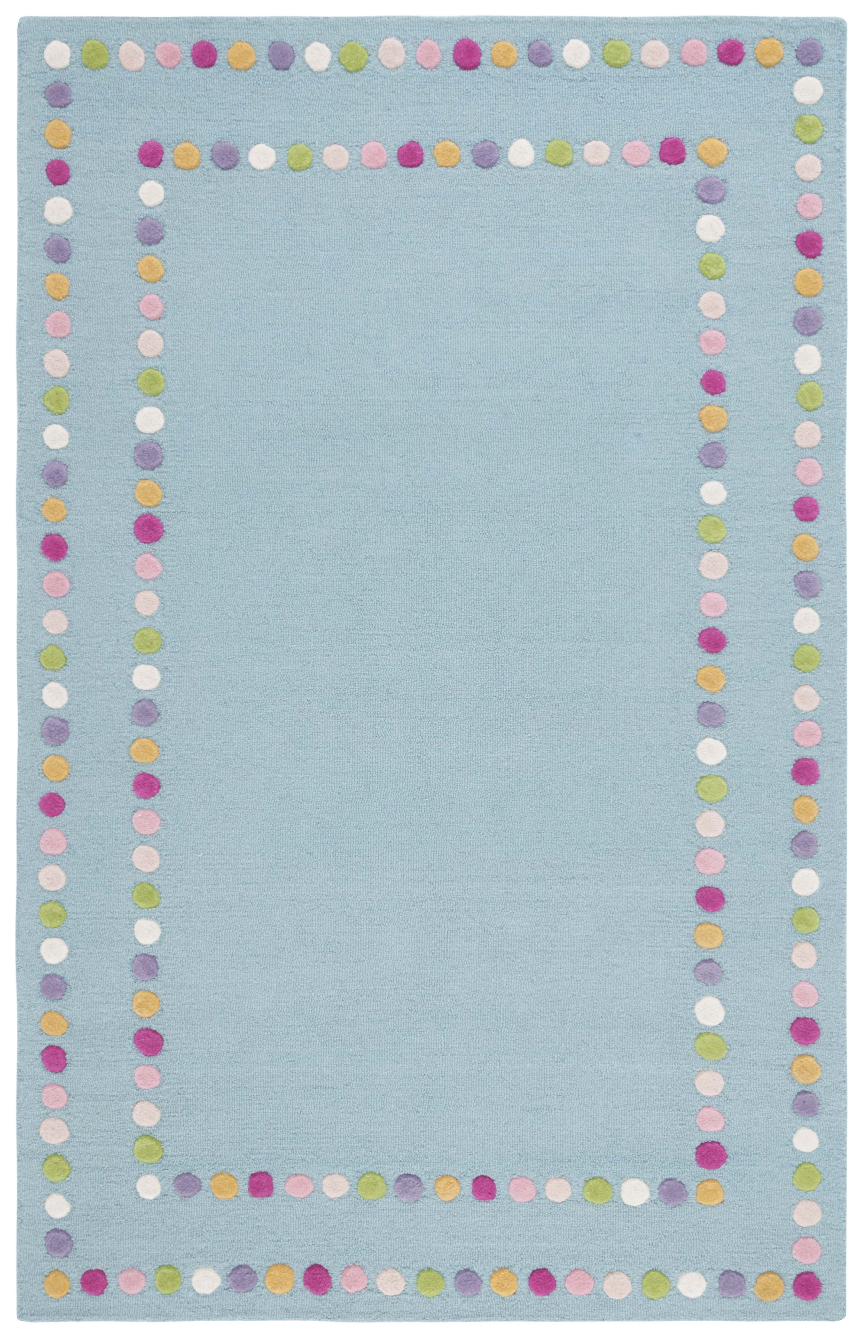Dakota Fields Avianna Polka Dots Hand Tufted Wool/Cotton in Blue/Pink ...