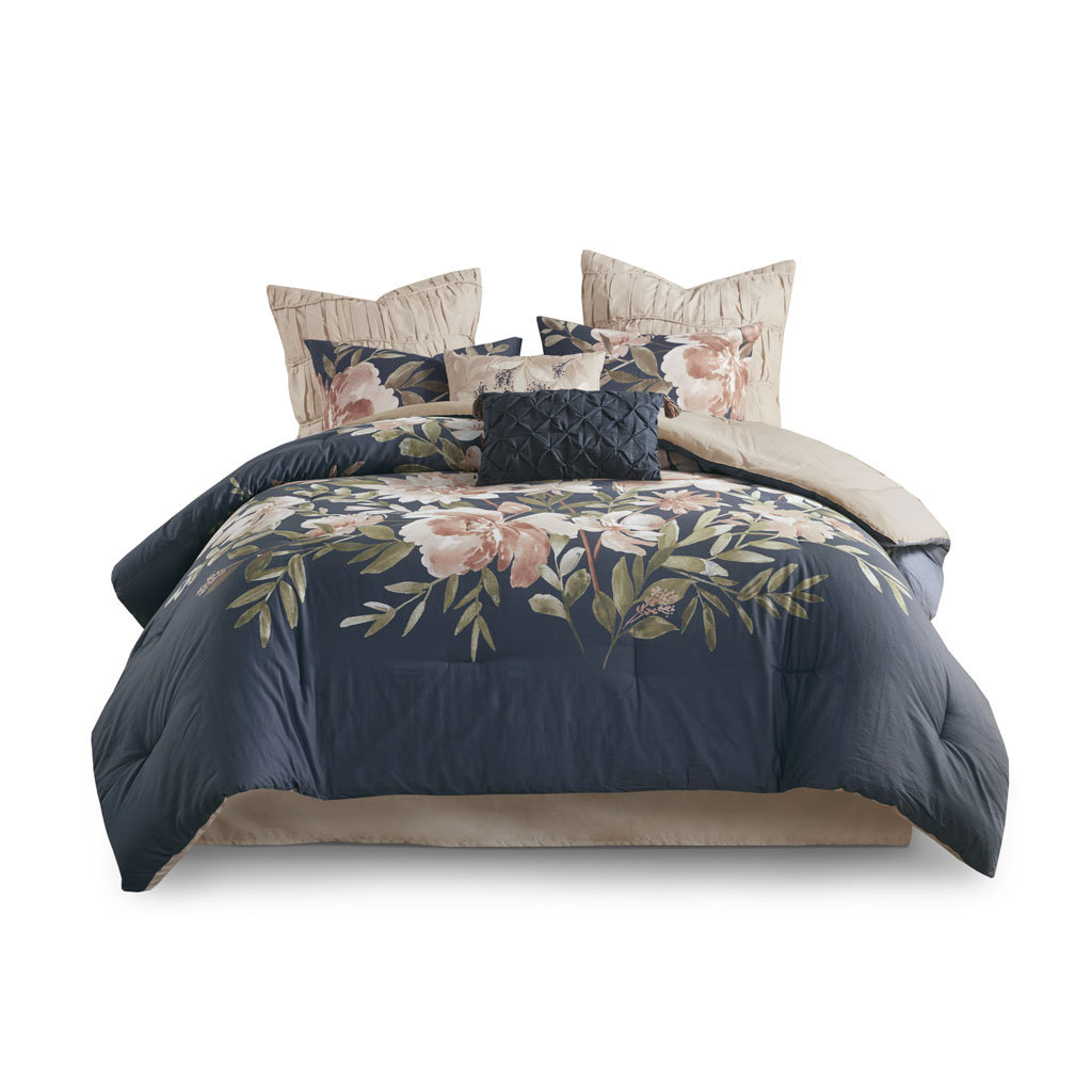 Gracie Mills Marilyn Elegant Comfort 8-Piece Cotton Bedding Ensemble ...