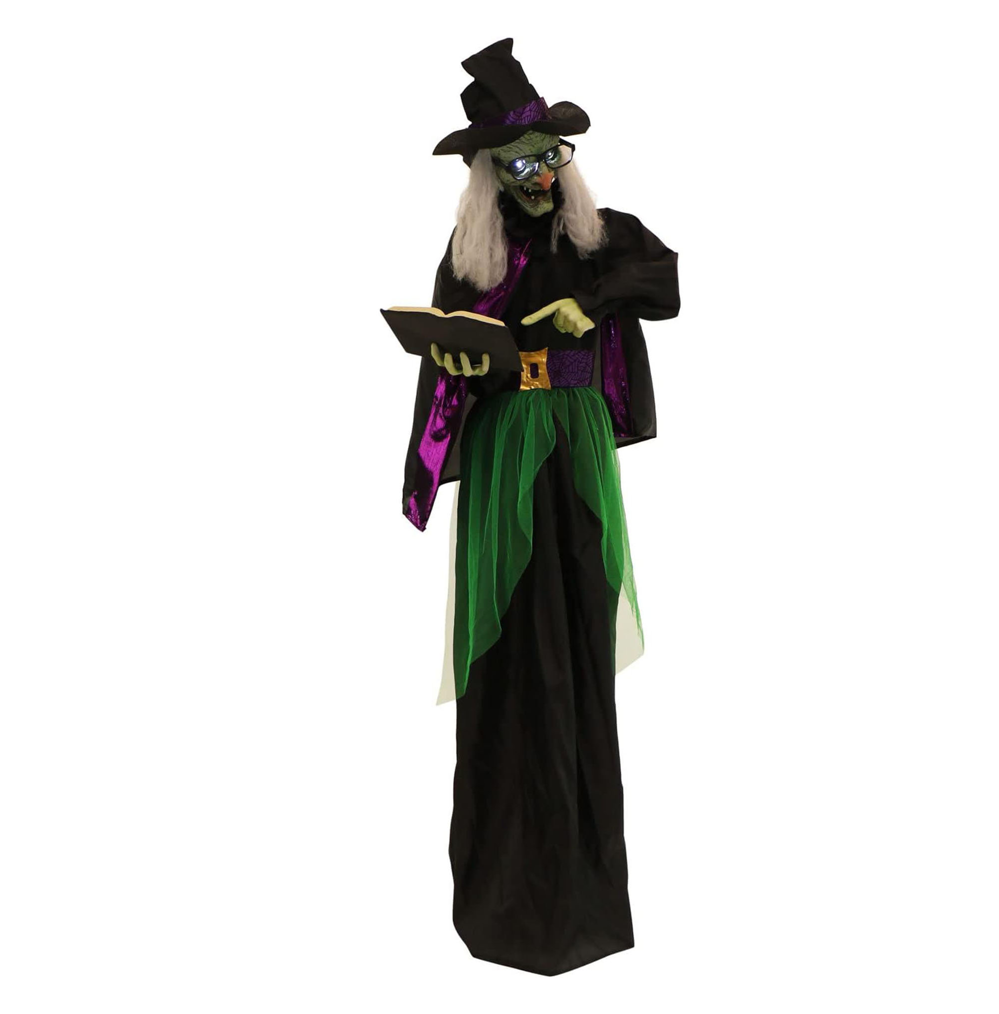 Bloomsbury Market Life-Size Talking Witch Holding Spell Book, Halloween ...