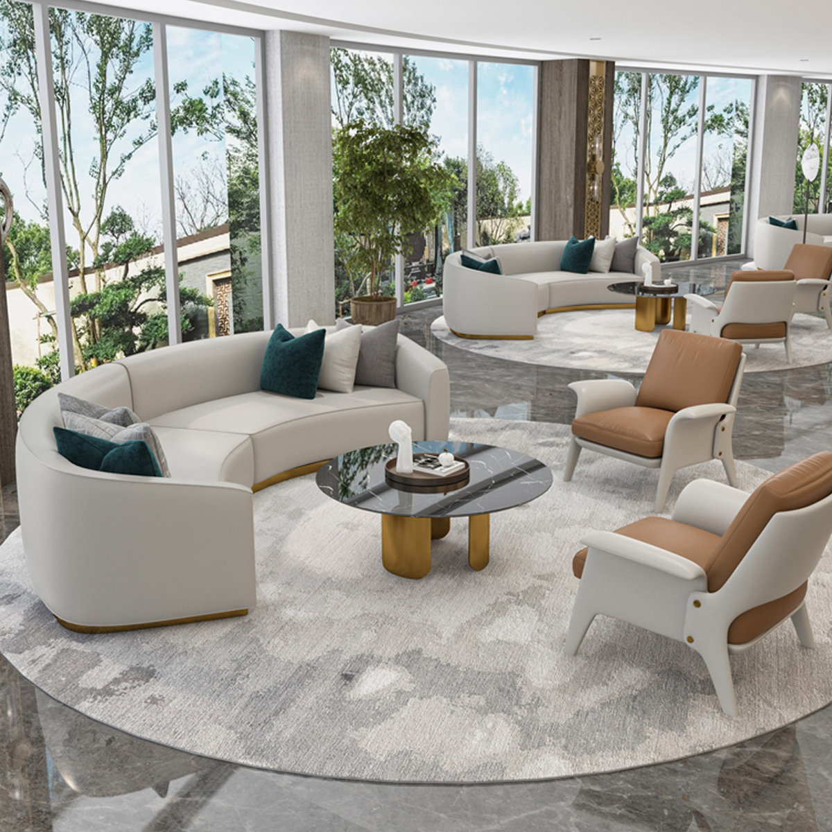 Danbenla design Simple curved sofa set hotel beauty salon | Wayfair