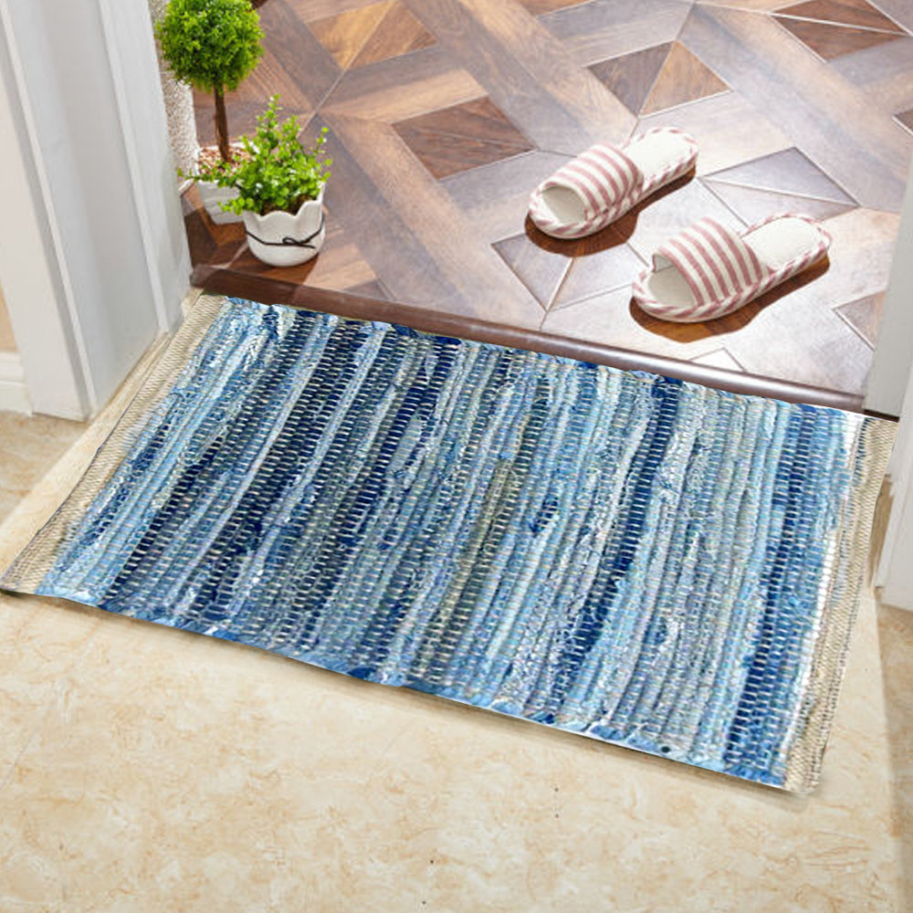 17 Stories Rectangle Saxie Striped Hand-Knotted 2' x 3' Cotton Indoor ...