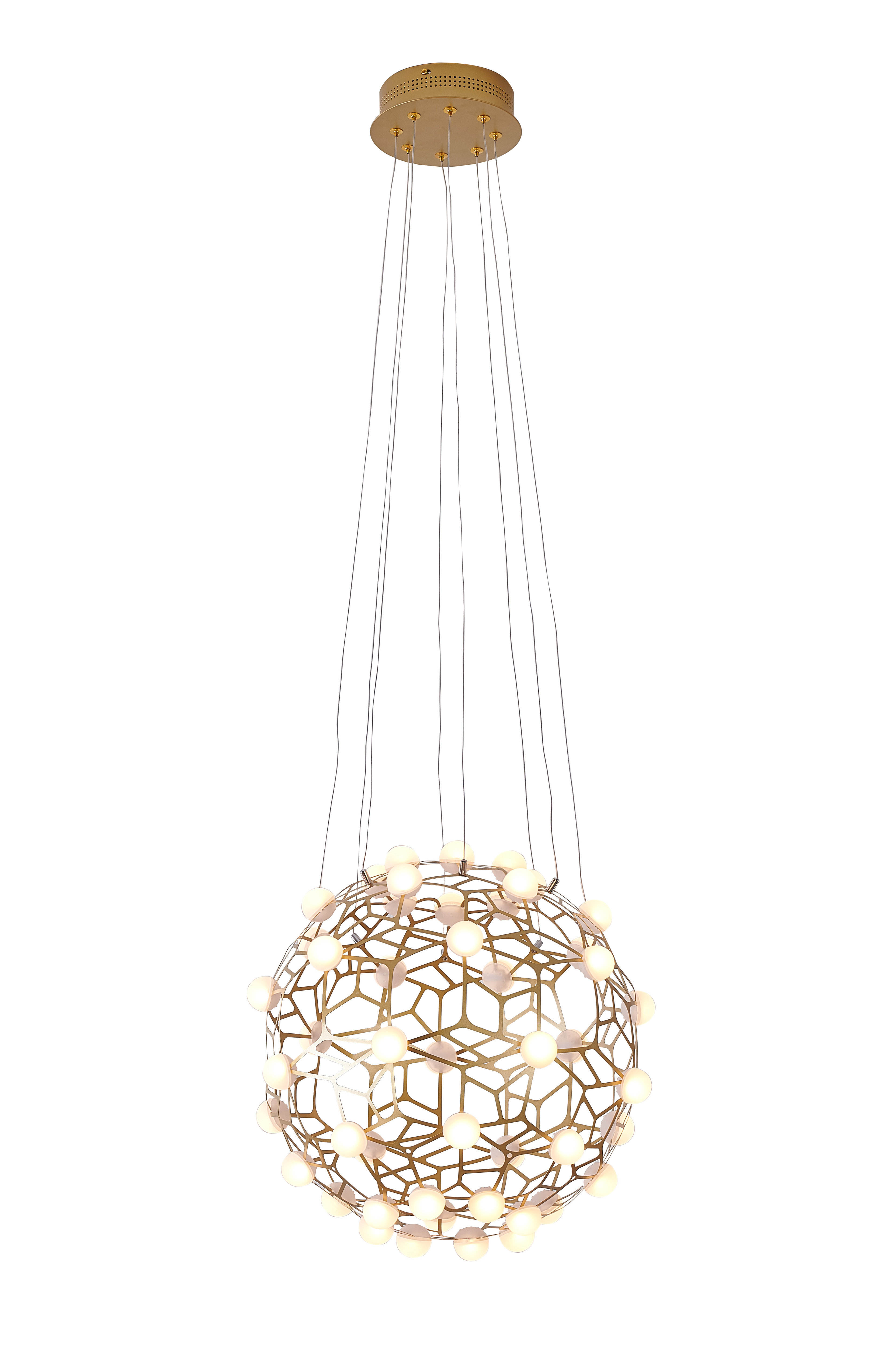 Everly Quinn 47 - Light Unique Gold Honeycomb ORB Dimmable LED ...