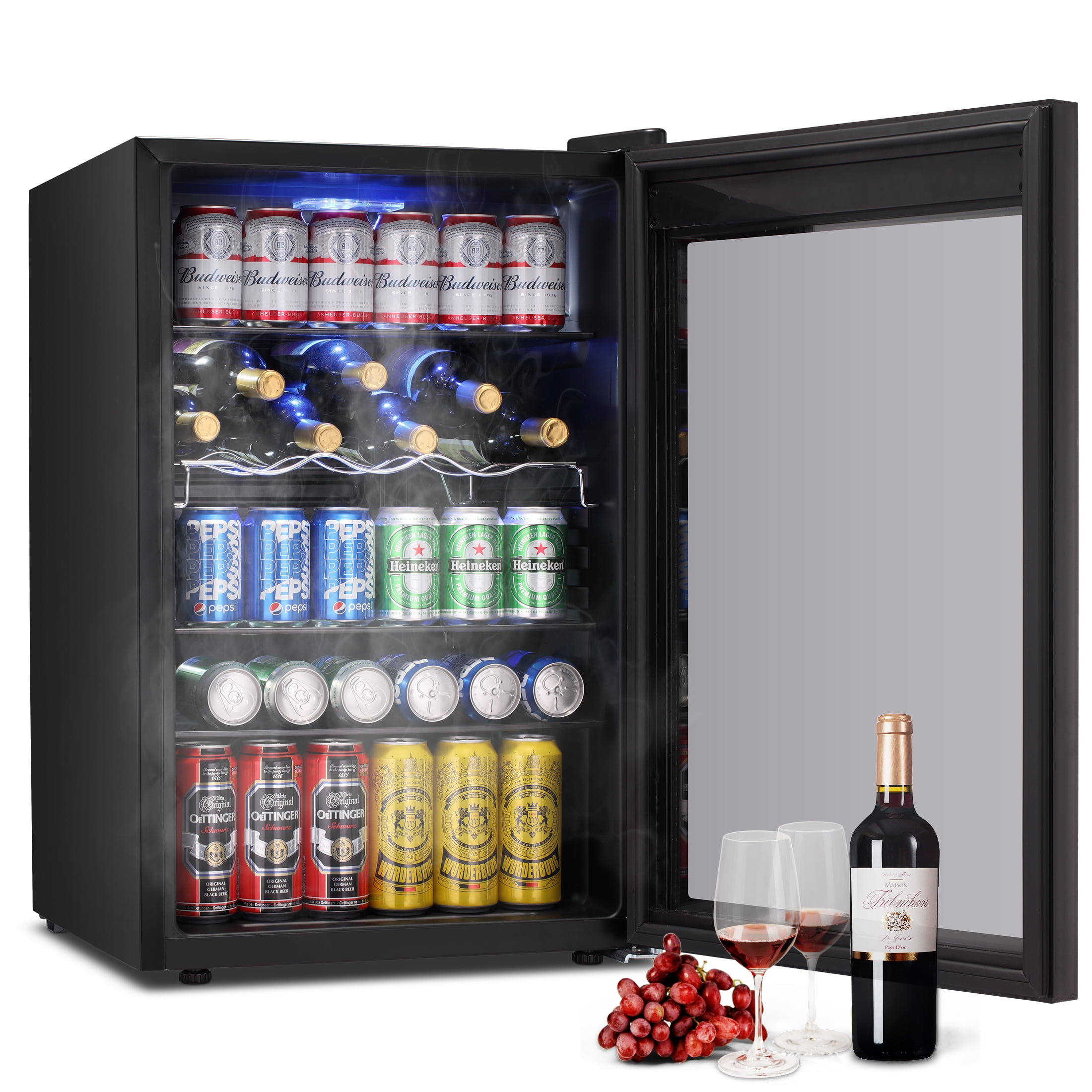 R.W.FLAME 4.5 Cubic Feet 145 Cans Freestanding Beverage Refrigerator ...