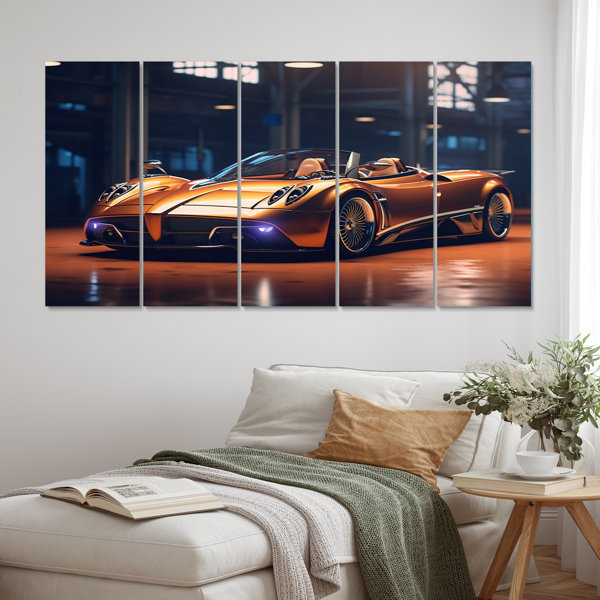DesignArt Neon Italian Exotic Car Metal Transportation Wall Decor | Wayfair